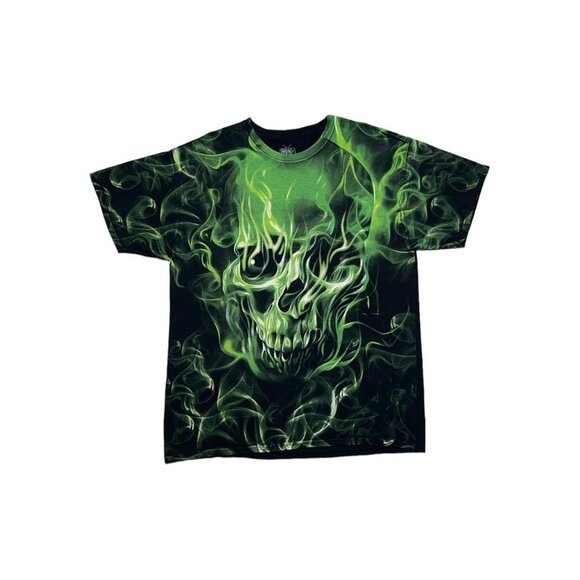 Liquid Blue | Shirts | Y2k Skull Flames Tshirt | Poshmark